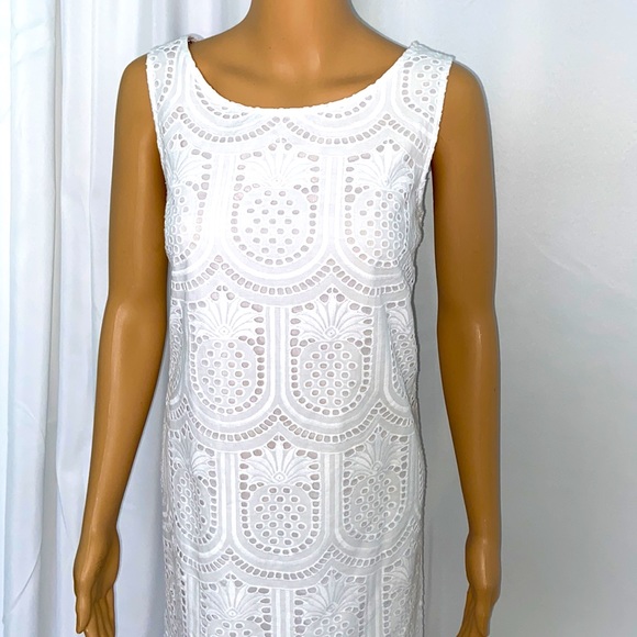 Talbots | Dresses | Talbots Eyelet Pineapple Scoop Neck Dress | Poshmark